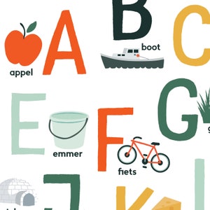Dutch Alphabet Poster, Nederlands Alfabet, Playroom Wall Art, Toddler ...