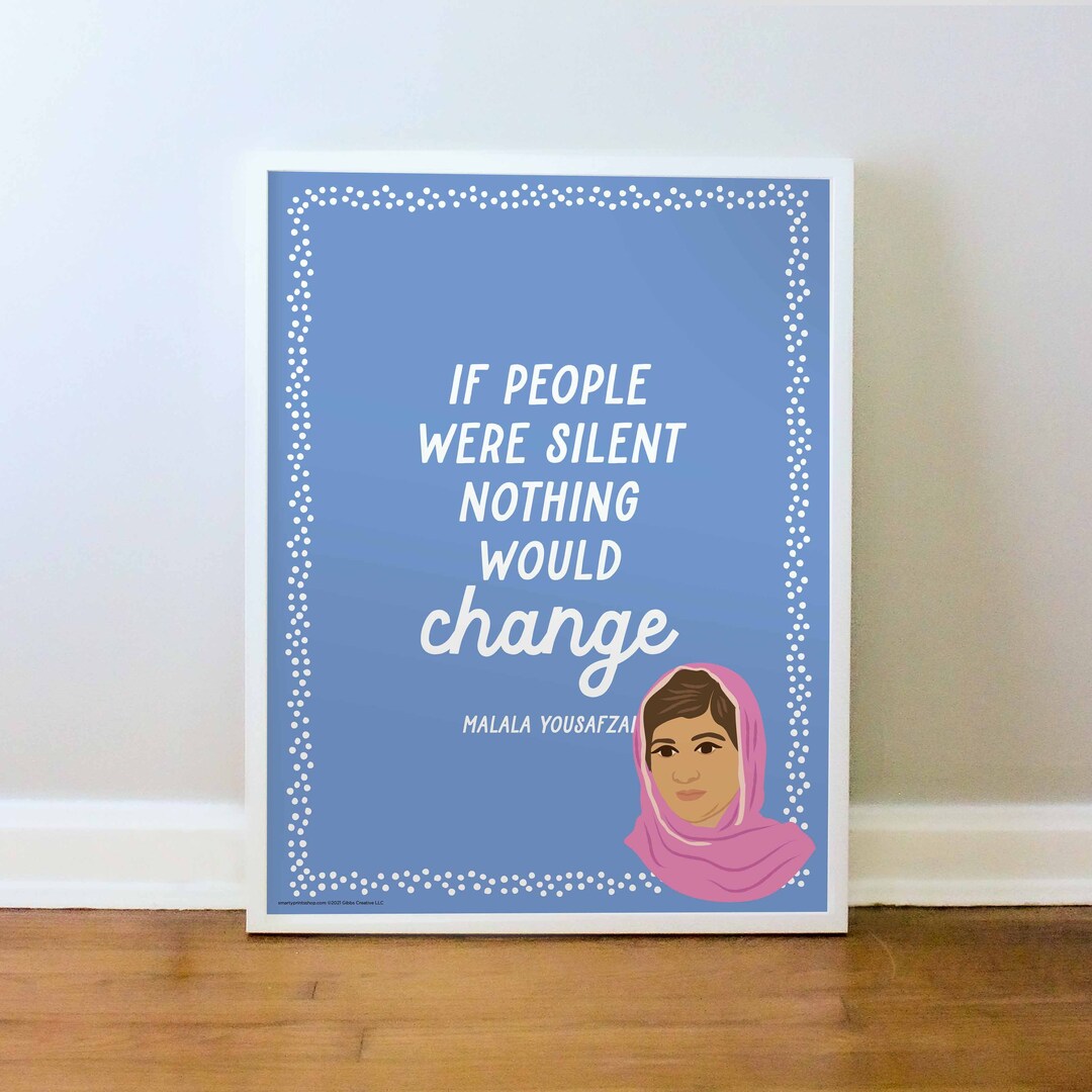 Malala Yousafzai Quote, Girl Power Art, Feminist Prints, Strong Women ...
