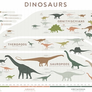 Dinosaur Evolution Poster, Paleontology Print, Dinosaur Décor ...