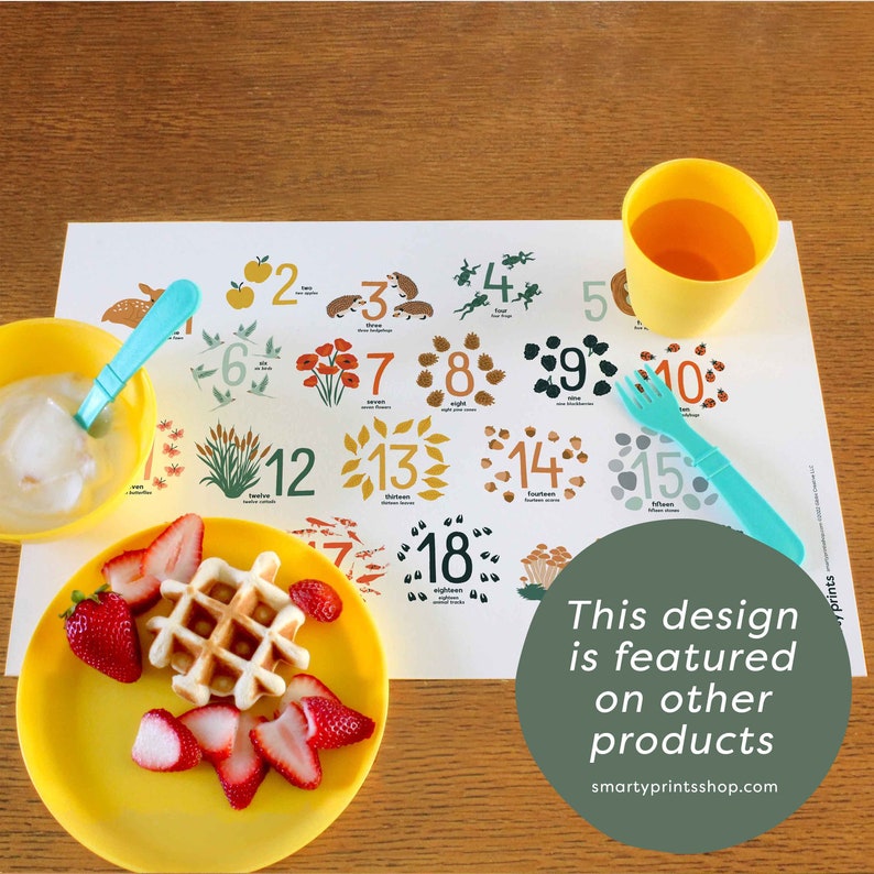 1-20 Kids Illustrated Counting Poster, Learning Numbers Preschool ...