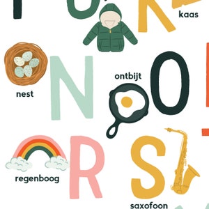 Dutch Alphabet Poster, Nederlands Alfabet, Playroom Wall Art, Toddler ...