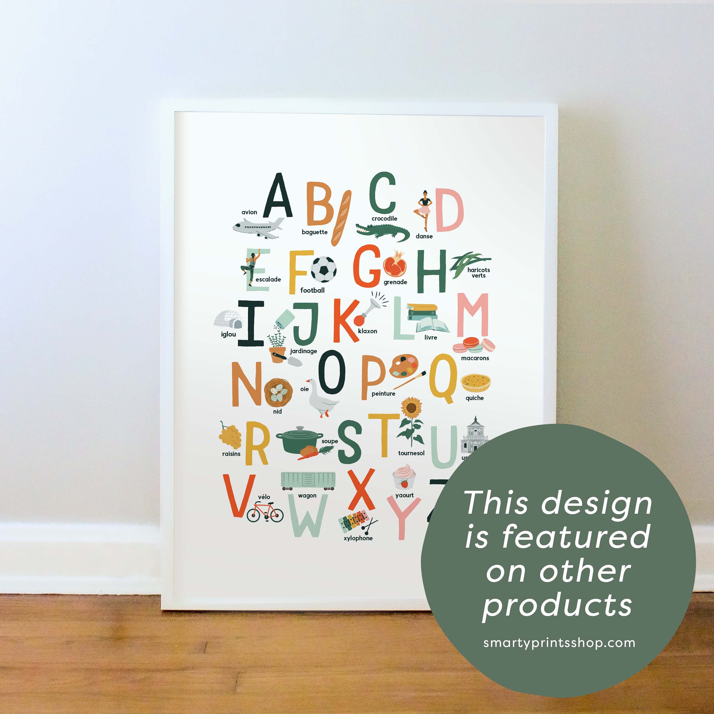 French Alphabet Printable Placemat, Français Alphabet, Playroom Wall ...
