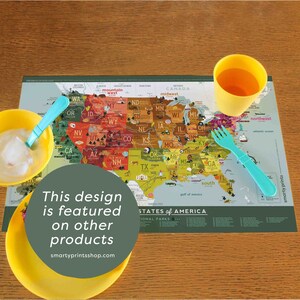 Large Educational Children'S Us Map Fun Illustrated Map | Etsy