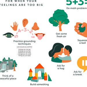 Calming Techniques Poster, Grounding Strategies, Emotional Regulation ...