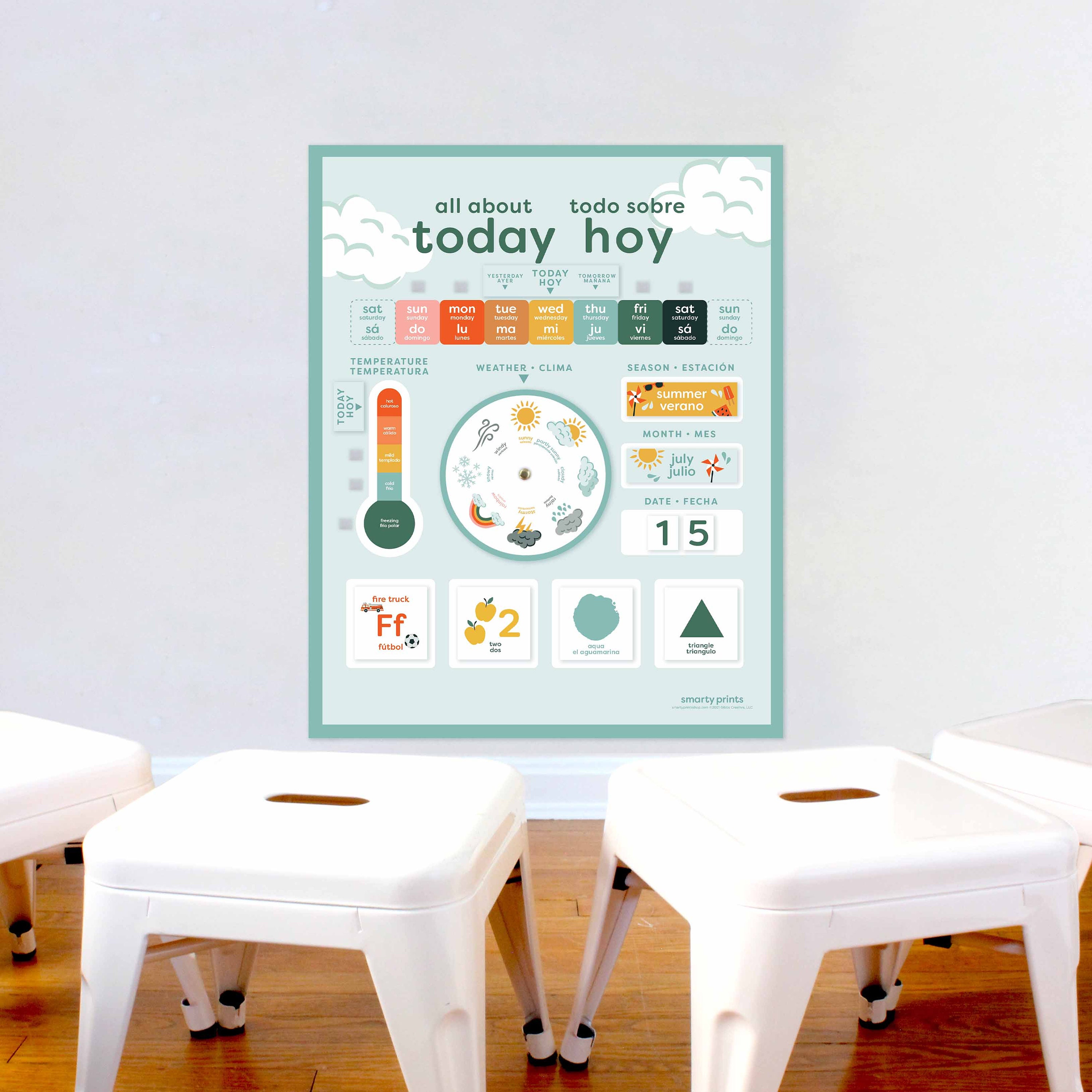 English/spanish Daily Morning Board, Preschool Circle Time Board, Kids ...