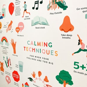 Calming Techniques Poster, Grounding Strategies, Emotional Regulation ...