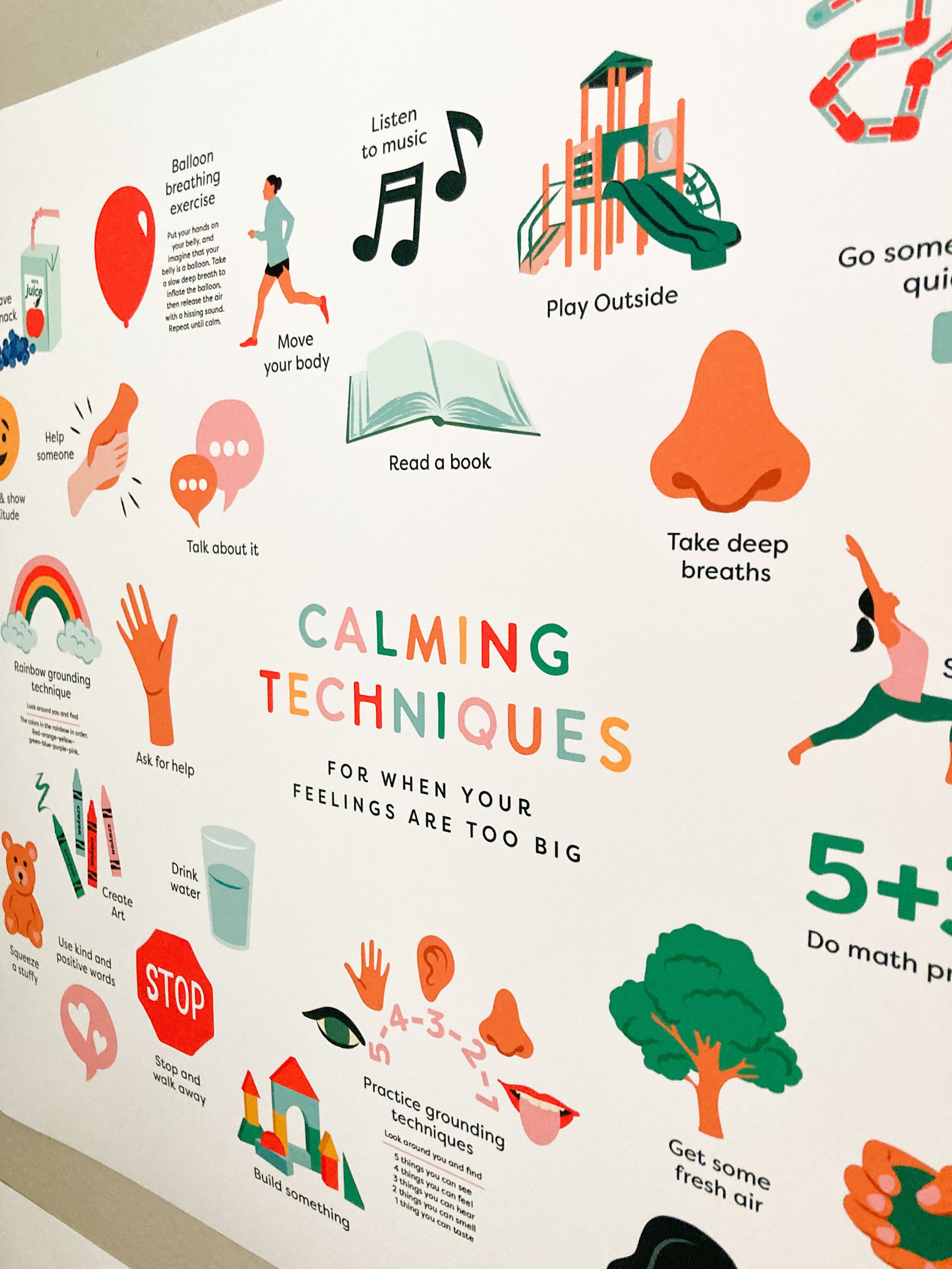 Calming Techniques Poster, Grounding Strategies, Emotional Regulation ...