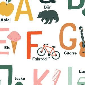 German Alphabet Poster, Deutsch Alphabet, Playroom Wall Art, Toddler ...