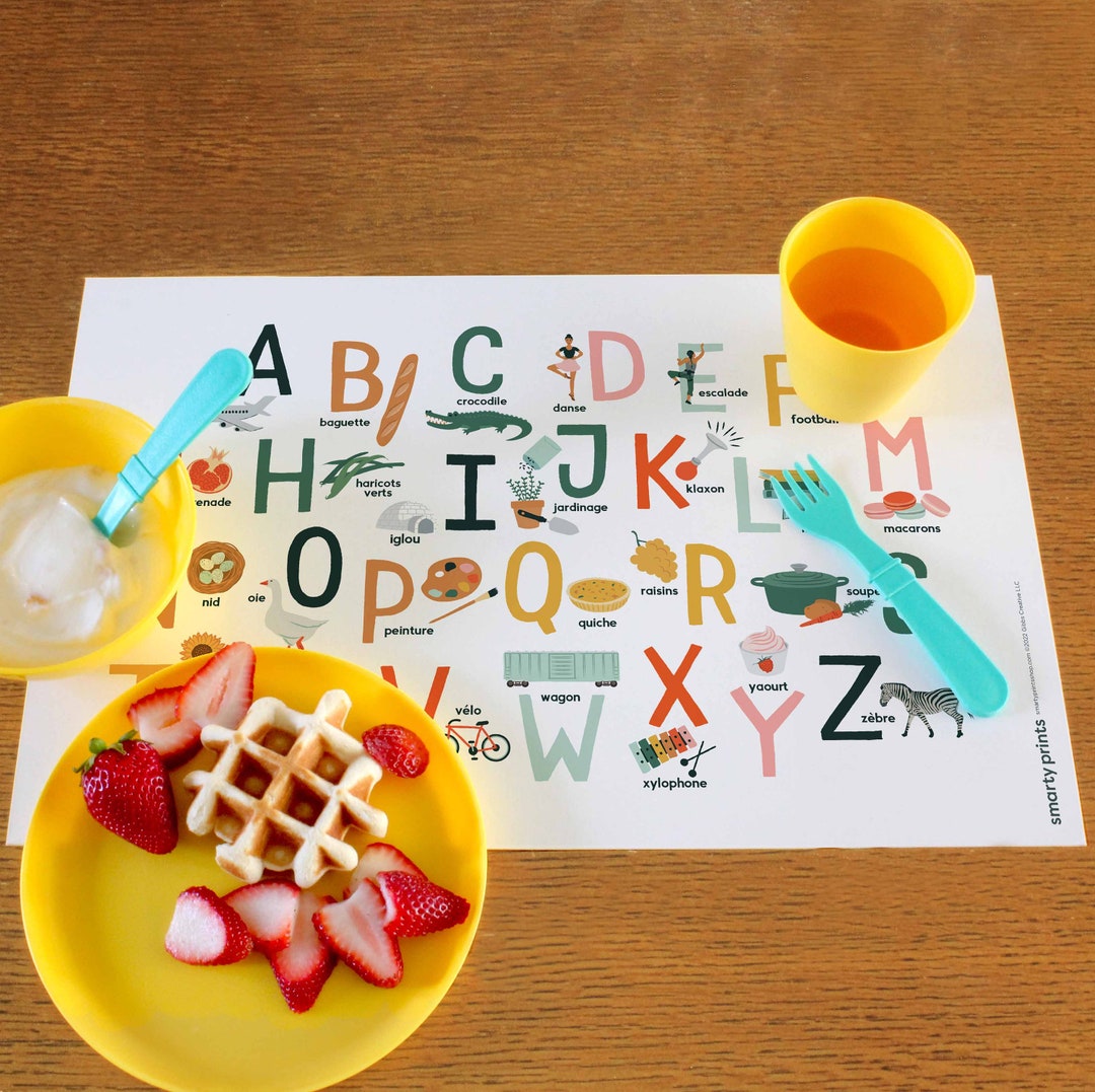 French Alphabet Printable Placemat, Français Alphabet, Playroom Wall ...
