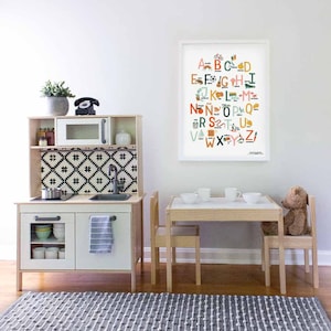 Spanish Alphabet Poster, Espanol Alfabeto, Playroom Wall Art, Toddler ...
