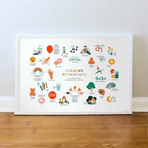 Calming Techniques Poster, Grounding Strategies, Emotional Regulation ...