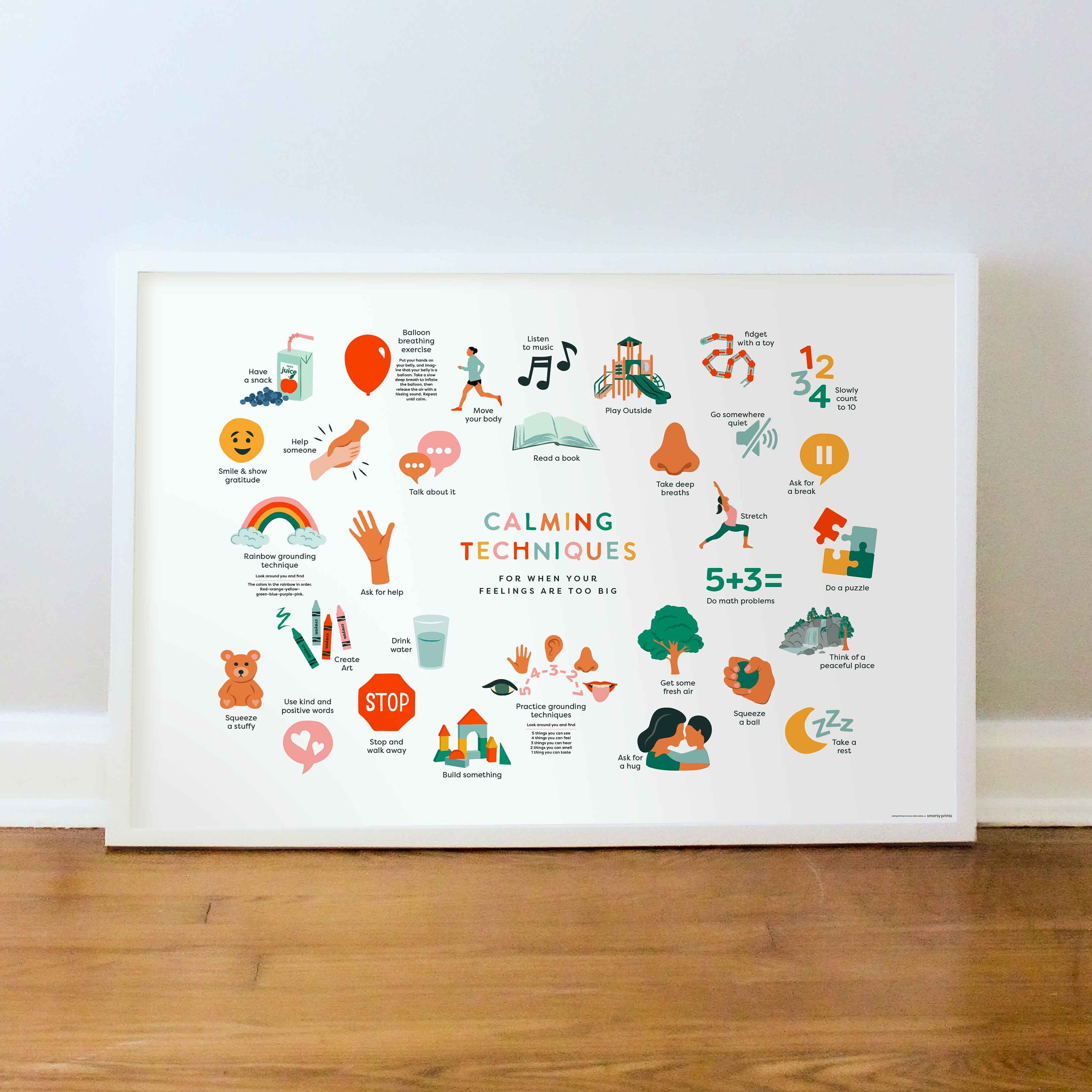 Calming Techniques Poster, Grounding Strategies, Emotional Regulation ...