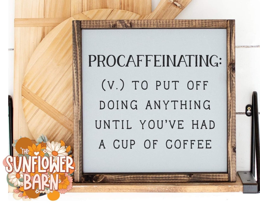 Procaffeinating Wooden Home Decor House Warming Gift Wall Art Wooden ...