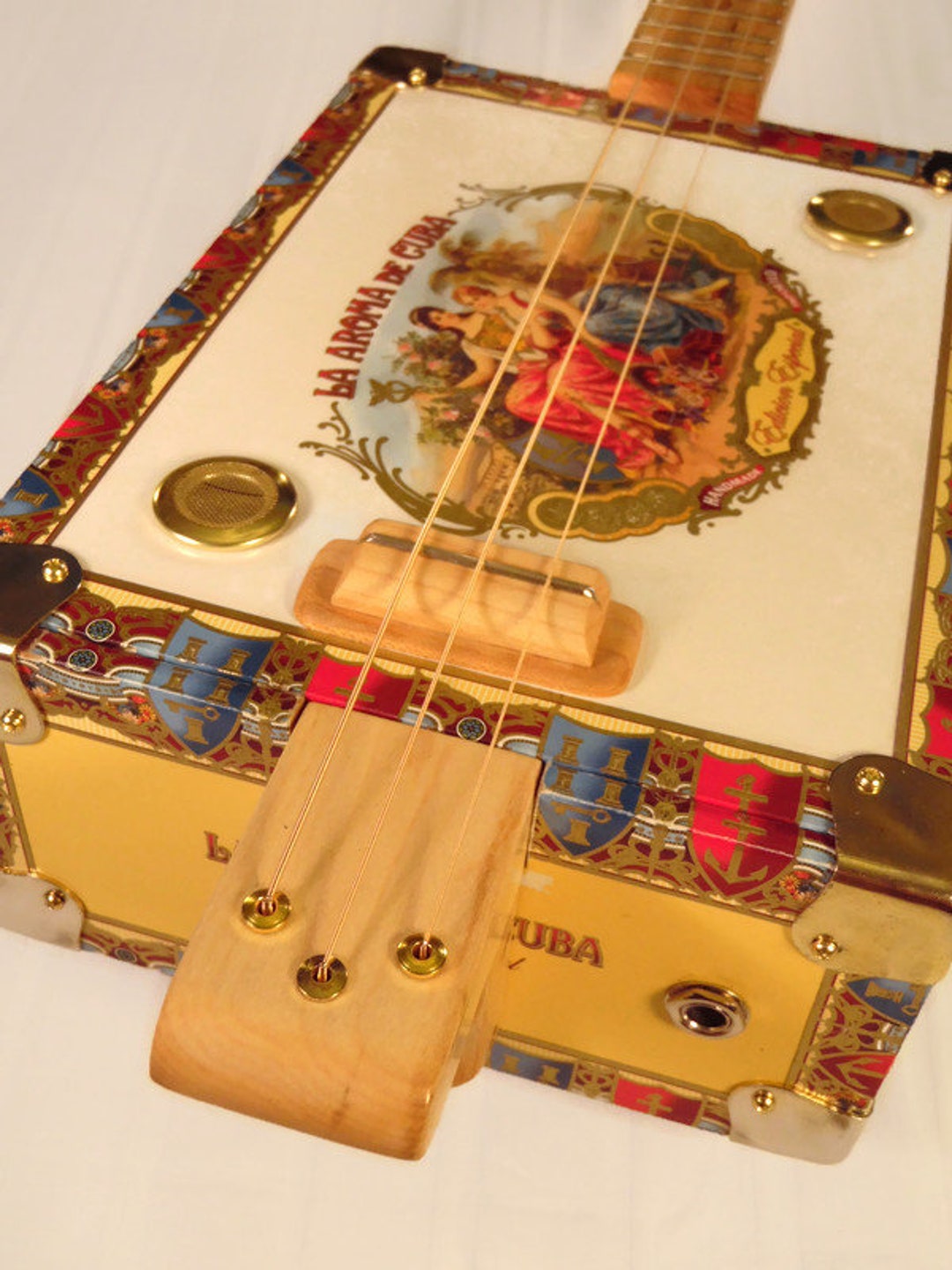 3-string Fretted Acoustic/electric Cigar Box Guitar With Equalizer. - Etsy