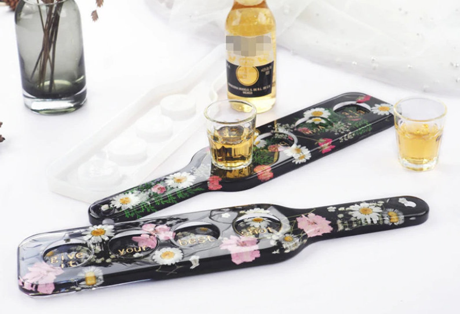 Shot Glass Server Tray Resin Molds-shot Glass Tray Mold-4 | Etsy