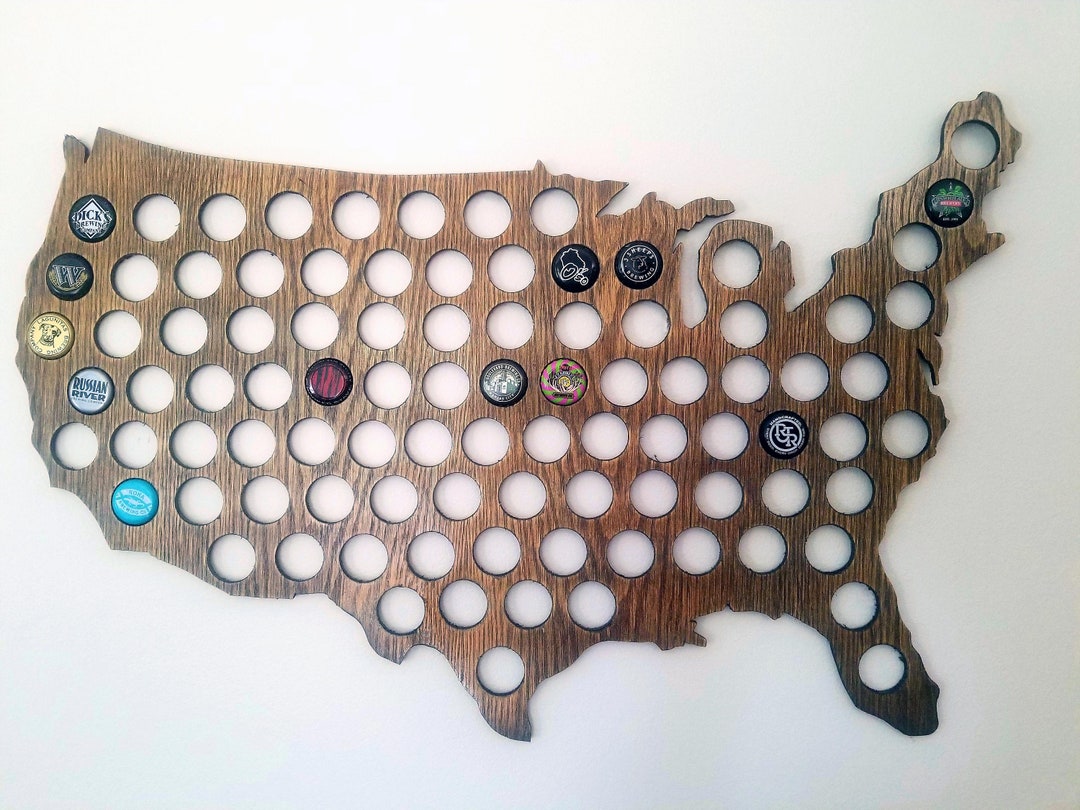 Beer Cap Map USA US Beer Cap Map - Etsy