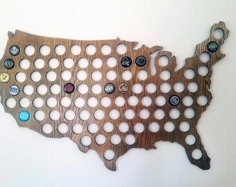 Beer Cap Map of the Usa - Etsy
