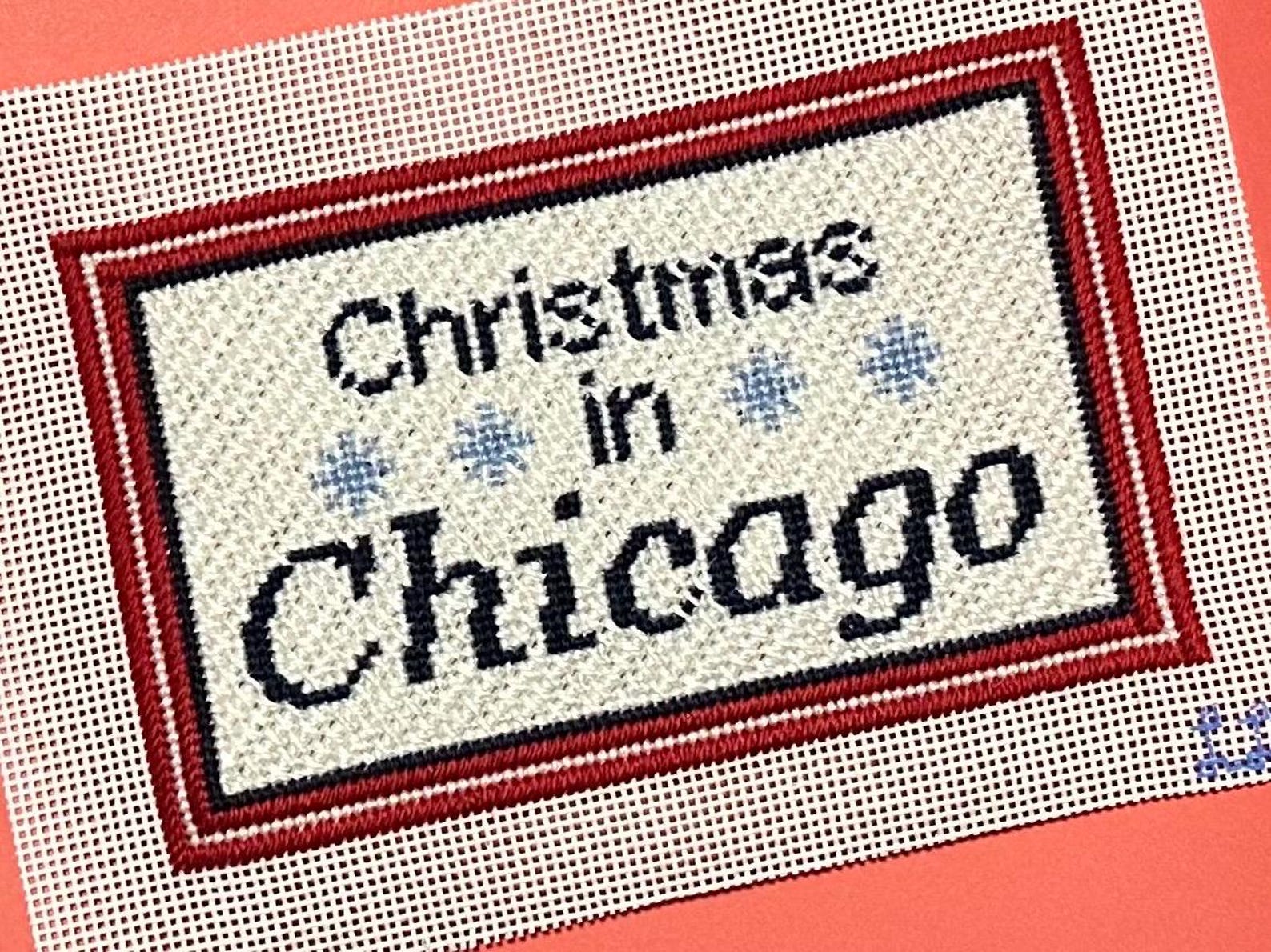 Christmas in Chicago Needlepoint Canvas - Etsy