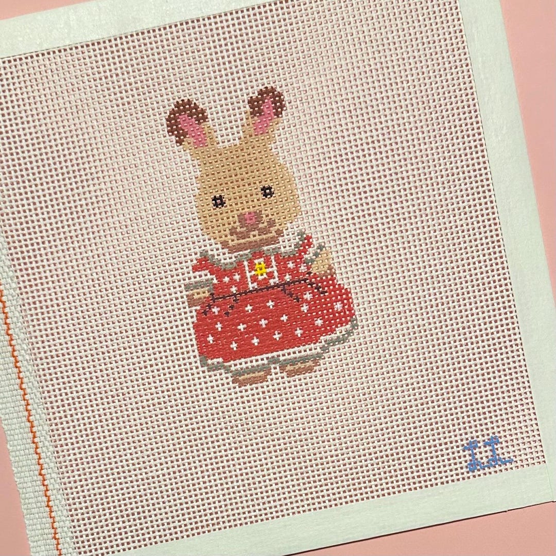 Bunny Critter Needlepoint Canvas - Etsy