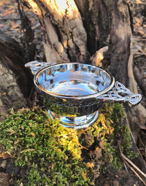 Celtic Band Chrome Plated Quaich Finest Handmade Plated | Etsy