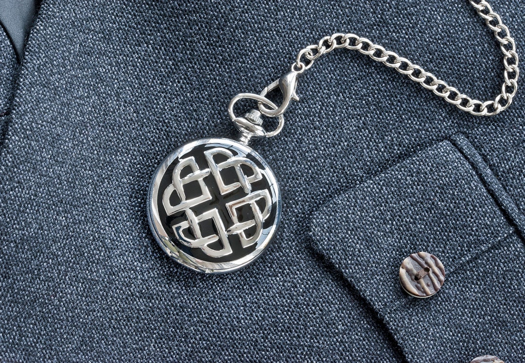 Celtic Enamel Quartz Pocket Watch | Kilt Accessory | Pocket Watches for ...