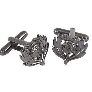 Traditional Thistle Cufflinks Letterbox Gift Kilt Accessory Men's ...