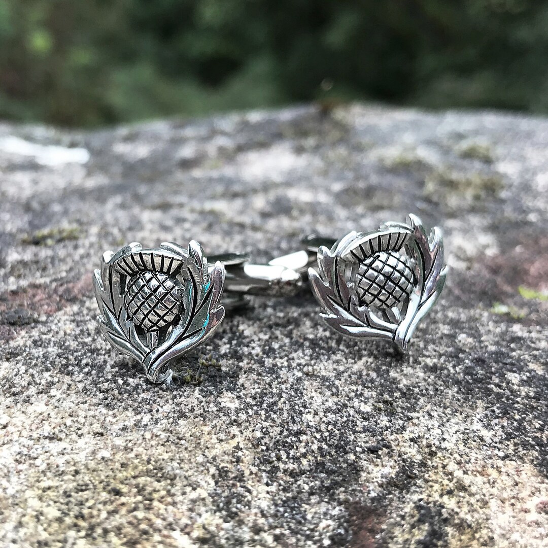 Traditional Thistle Cufflinks Letterbox Gift Kilt Accessory Men's ...