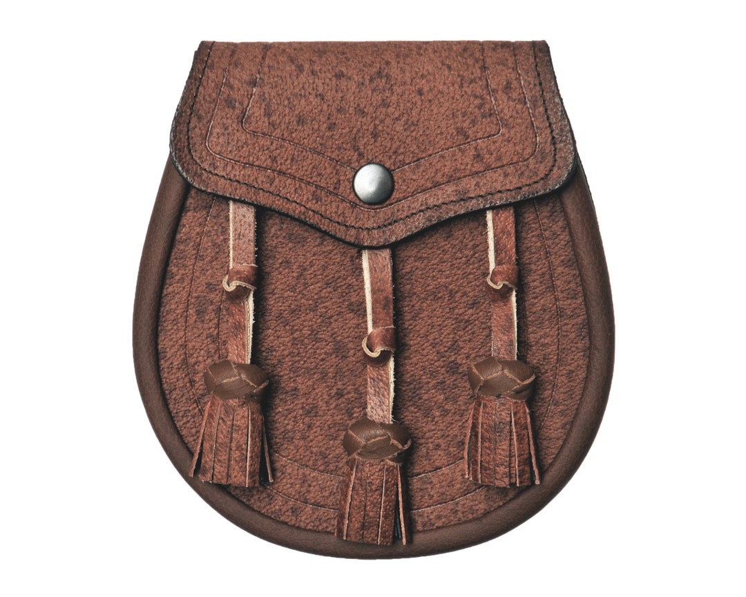 Daywear Khaki Brown Pigskin Leather Sporran Kilt Accessory Wedding Gift ...