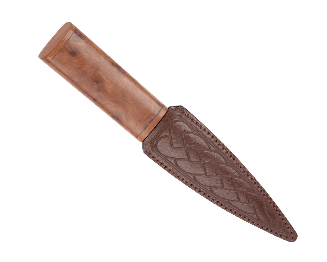 Thuya Burl Arisaig Sgian Dubh With Leather Sheath Made in Scotland ...