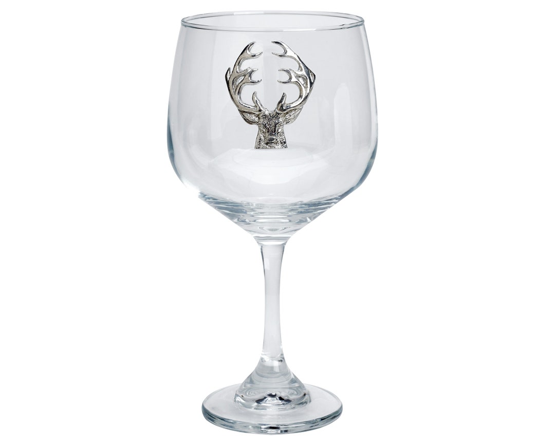 Stag Gin Glass | Pewter Gin Glass | Gin Glass | Gin Bowl Glass | Long ...