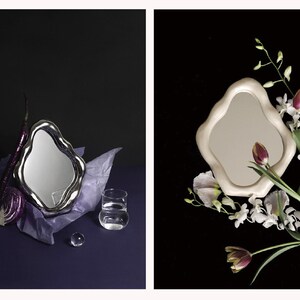 Irregular Squiggle Wavy Mirror Wave Table Mirror 26.8 Cm - Etsy