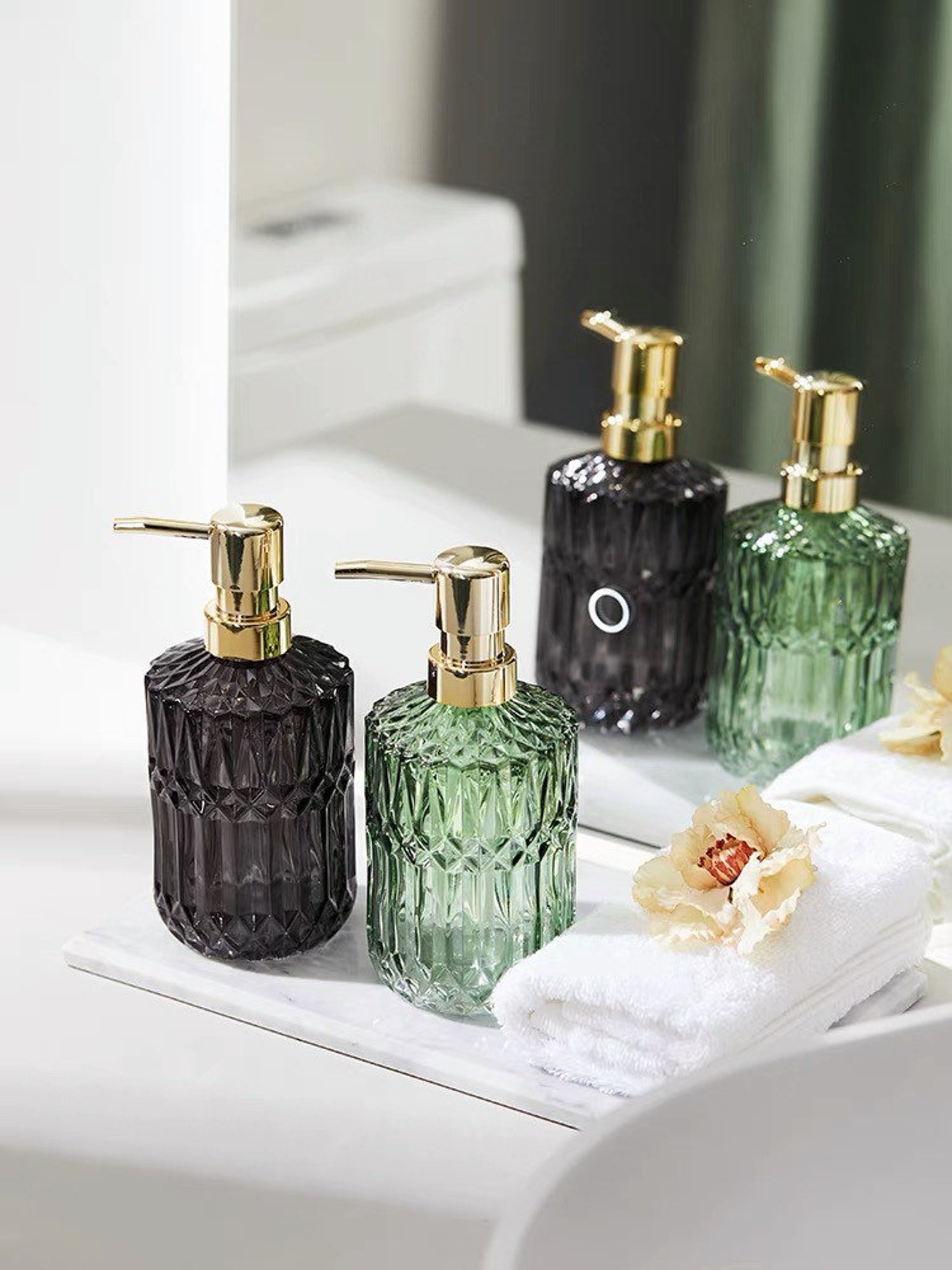 Luxury Glass Soap Dispenser Bottle Glass Hand Soap Gel - Etsy