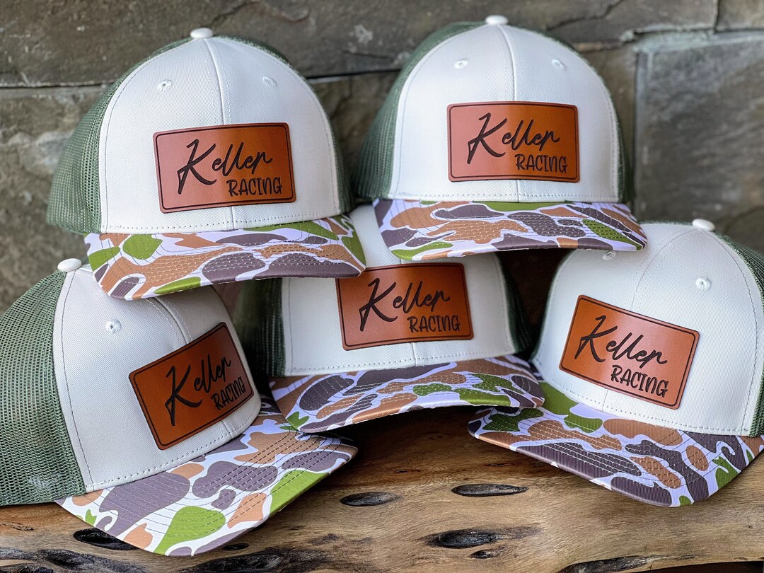 CUSTOM RACING, Racing Team Leather Patch Hat...... - Etsy