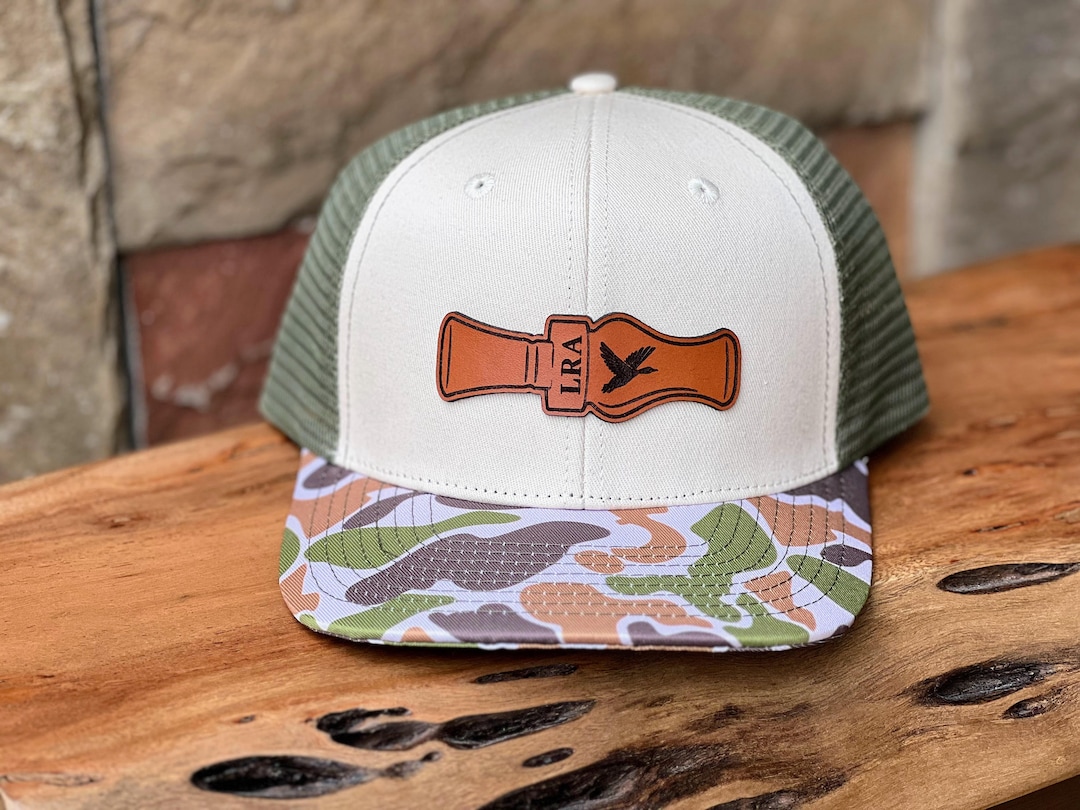 Custom Monogram / Initial Duck Call Leather Patch Hat-multi Style - Etsy