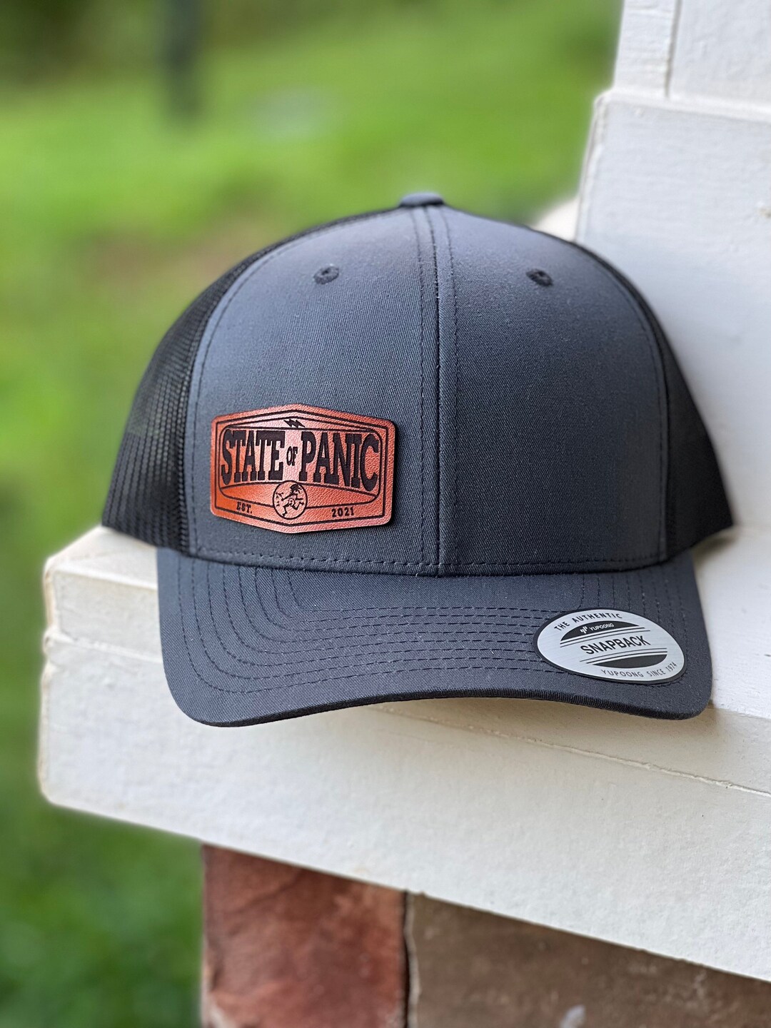 Widespread Panic "state of Panic" Leather Patch Hat (version 2 - Small ...