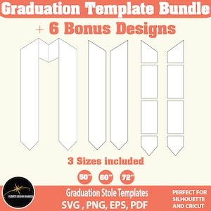 Graduation Stole Template Bundle With 6 Designs Included, Graduation ...