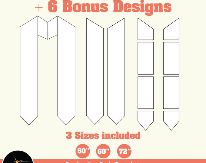 Graduation Stole Template SVG Downloadable File 60 AND 72 SVG ...