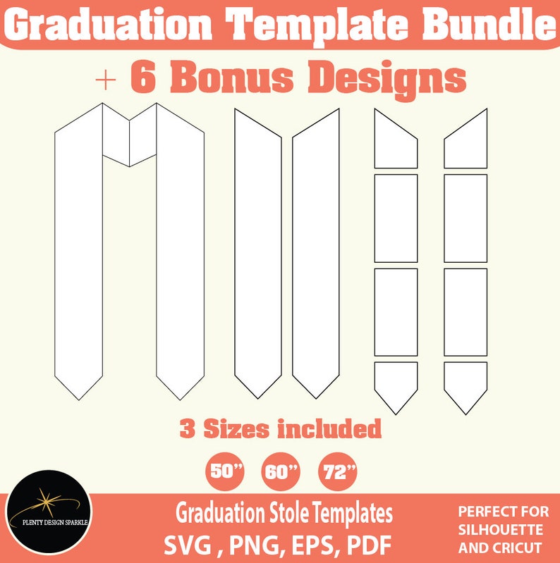 Graduation Stole Template Bundle With 6 Designs Included, Graduation ...