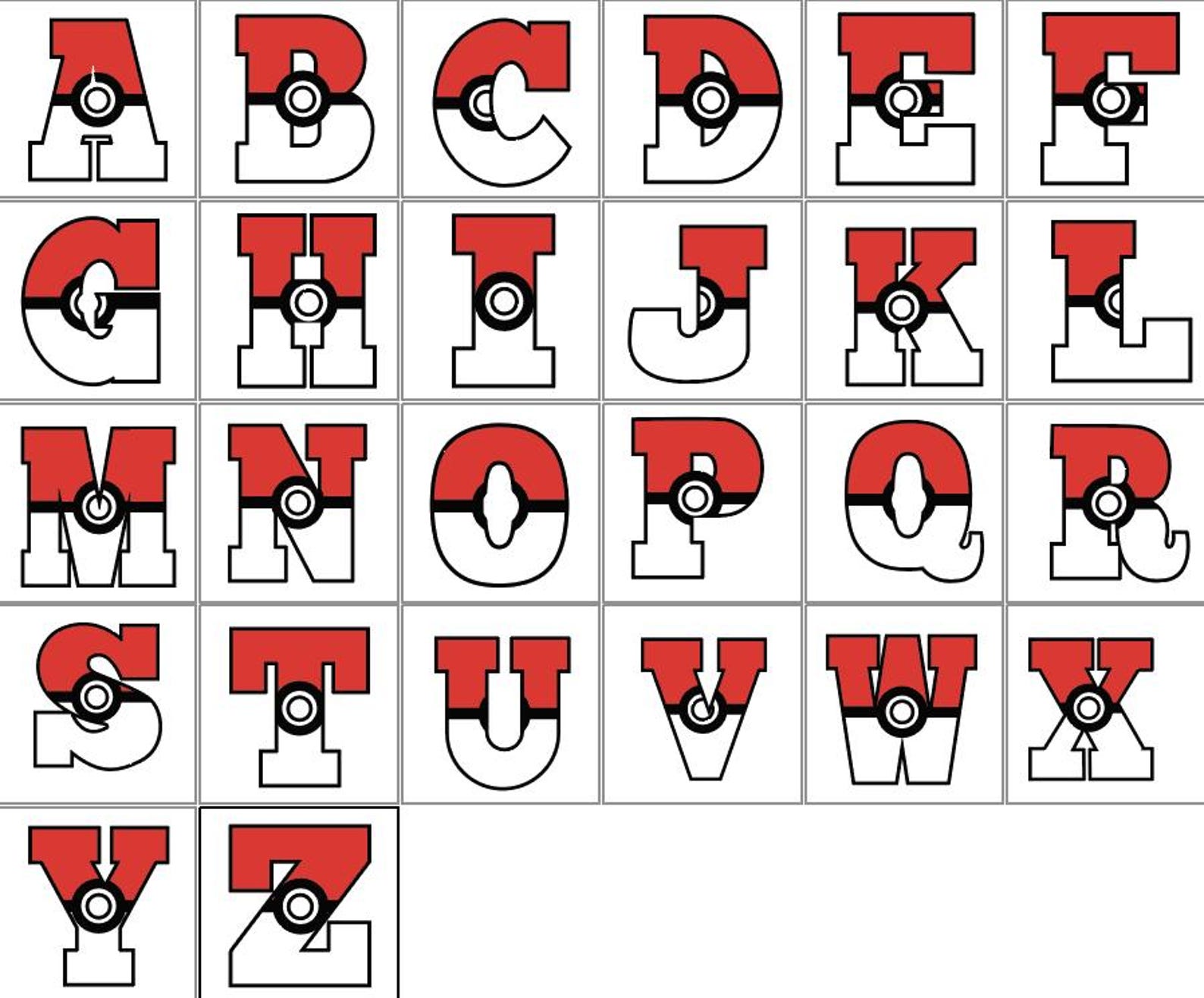 POKEMON Alphabet Letters Bundle – 2 Font Styles | Svg Png and Pdf ...