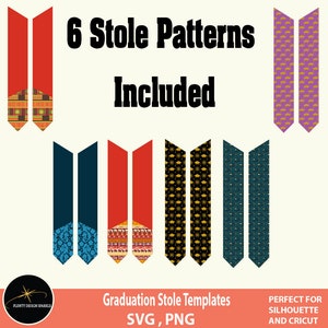 Graduation Stole Template Bundle With 6 Designs Included, Graduation ...