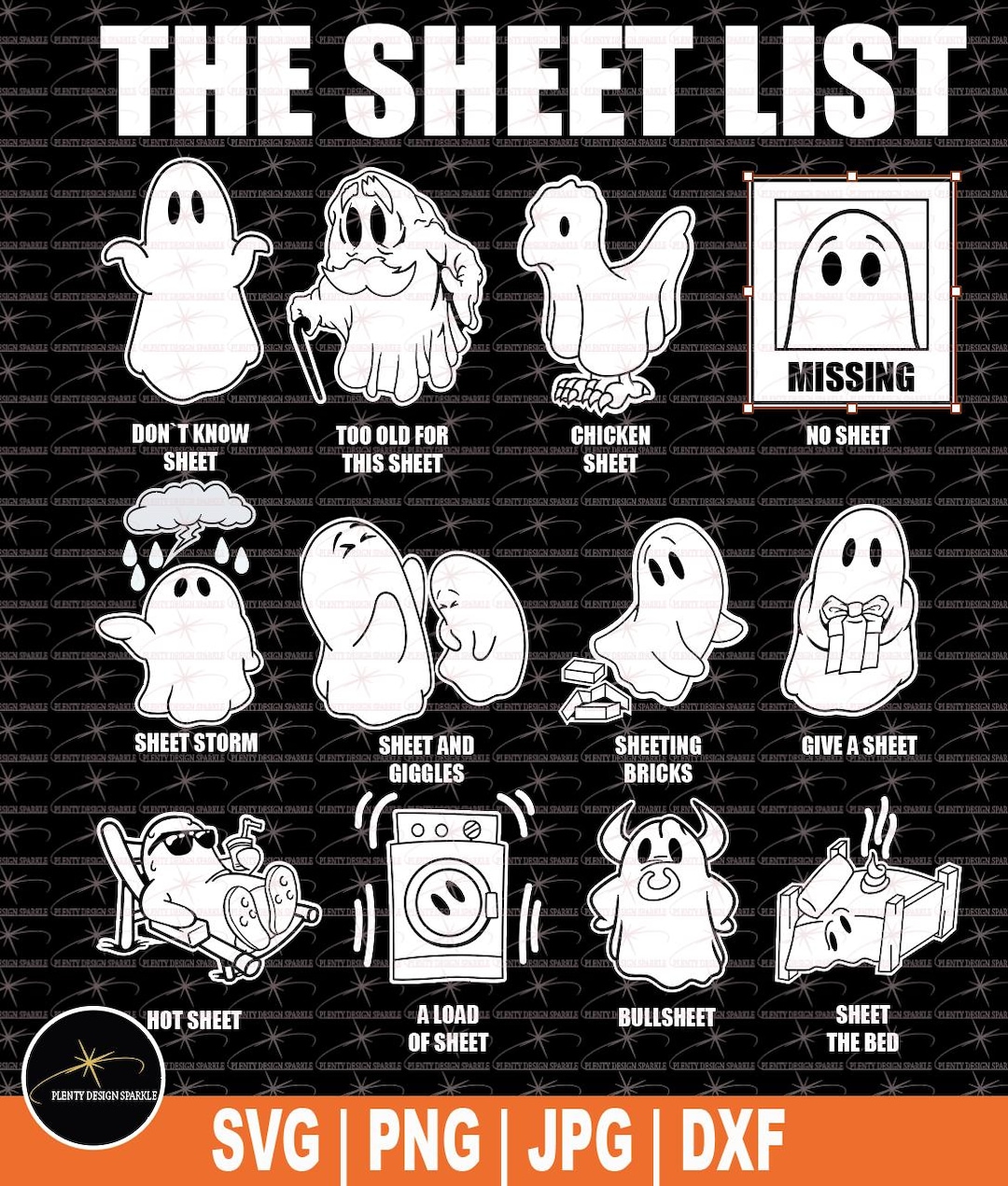 The Sheet List - Spooky & Stylish Ghost Design Svg/png/jpeg/dxf – Haunt ...