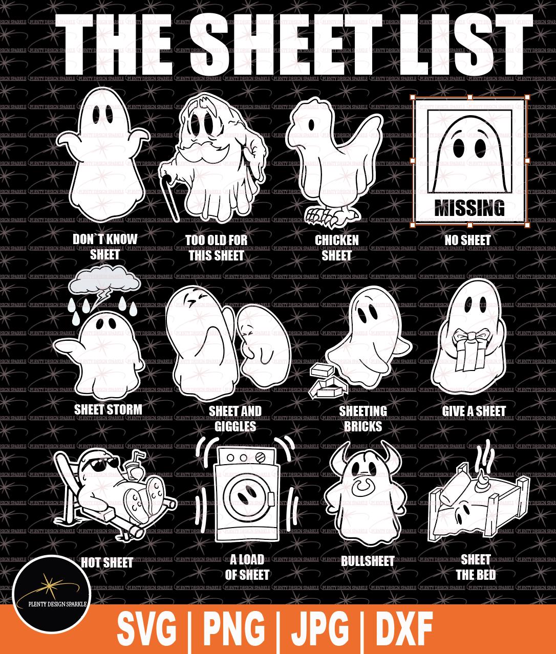 The Sheet List - Spooky & Stylish Ghost Design Svg/png/jpeg/dxf – Haunt ...