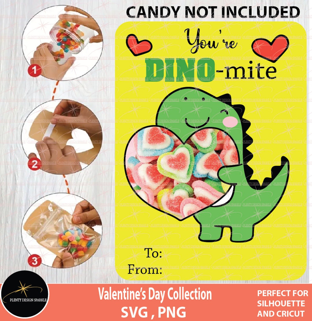 Printable Valentines Day Card Dinosaur Dino-mite Heart Cut Out Fillable ...