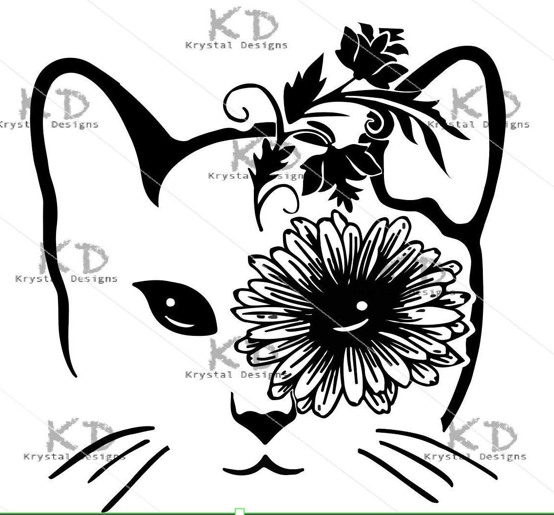 Cat Lovers, Flowers Beautiful Design | SVG Files for Cricut | PNG File ...