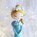Princess Tree Topper Brunette-blonde / Handmade Clay Art Angel Figurine ...