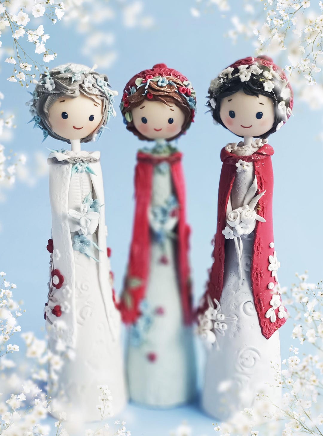 Little Prince Christmas Tree Topper / Handmade Clay Art Doll / Hollow ...