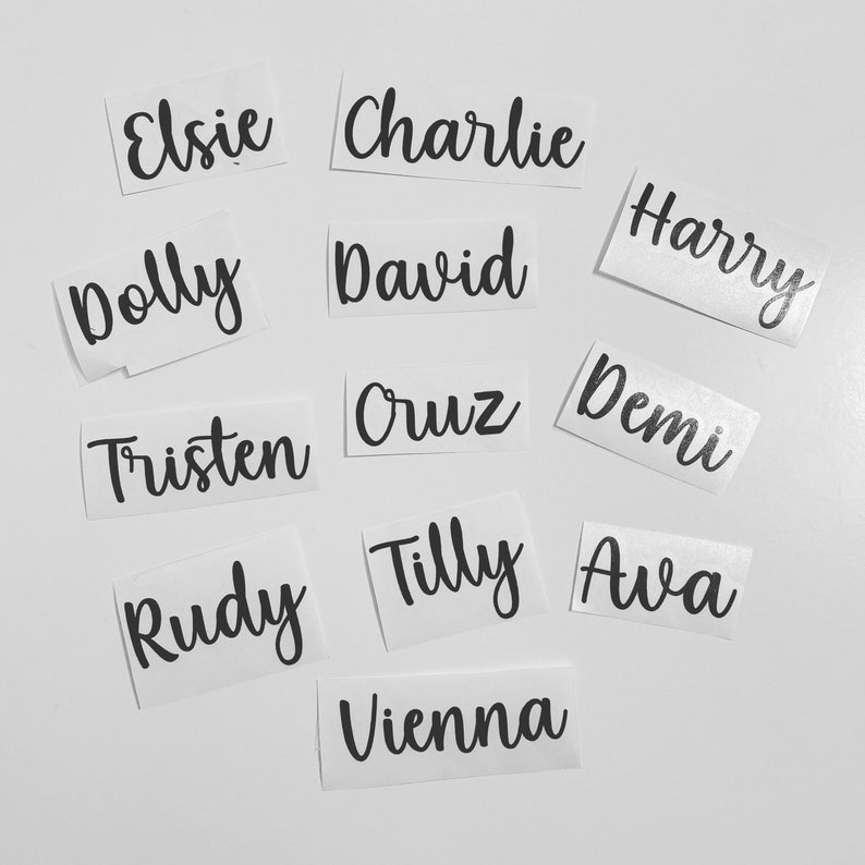 Custom Vinyl Name Decals: Personalised Labels - Etsy UK