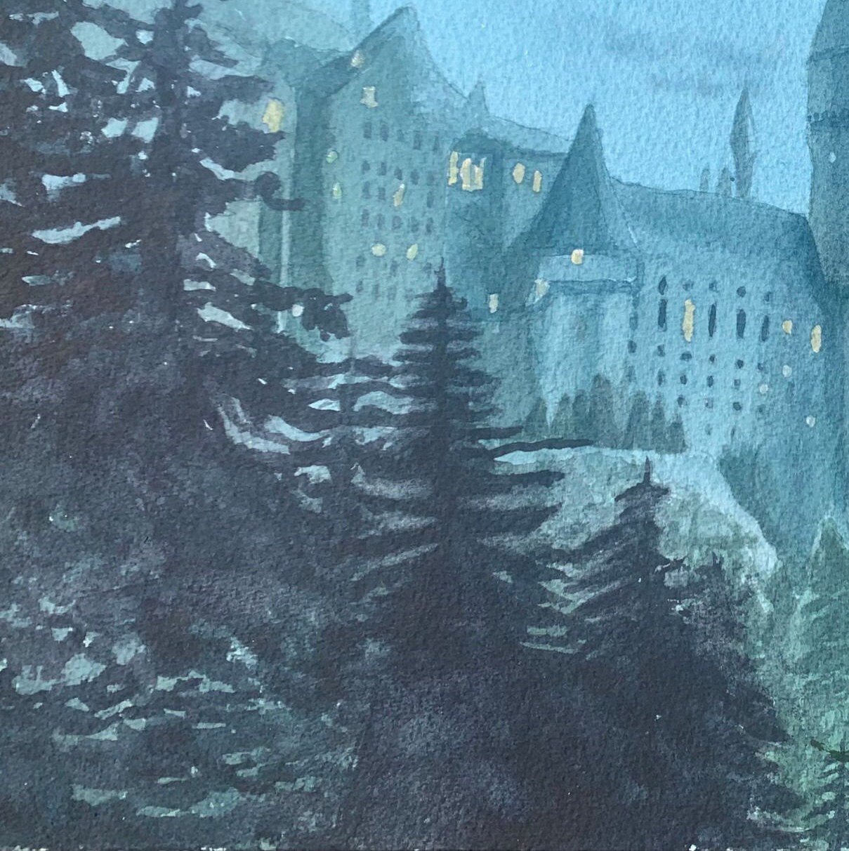 Wizard Castle Art, Digital Download, Wizard Castle Watercolor - Etsy