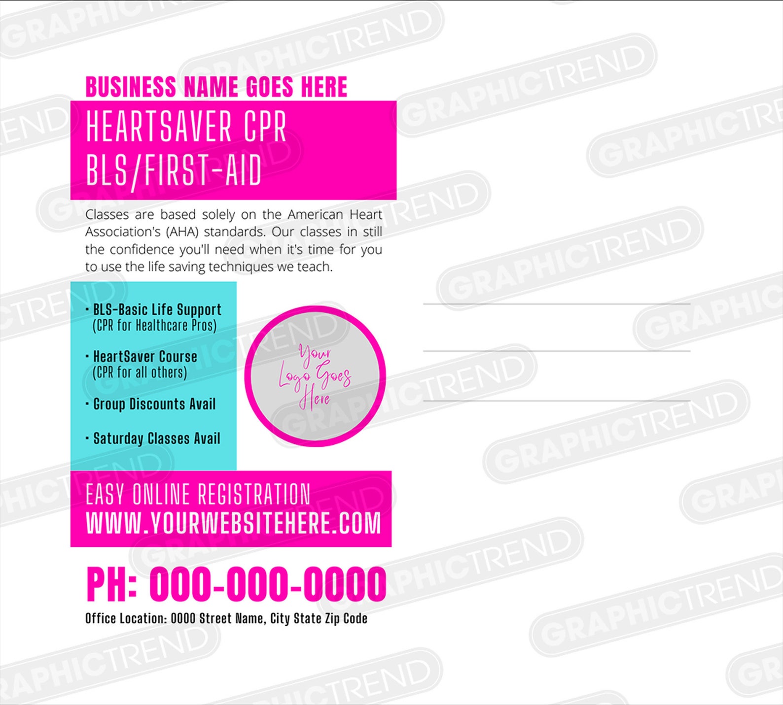 Canva CPR Postcard Template 4 5x5 Marketing Postcard Etsy