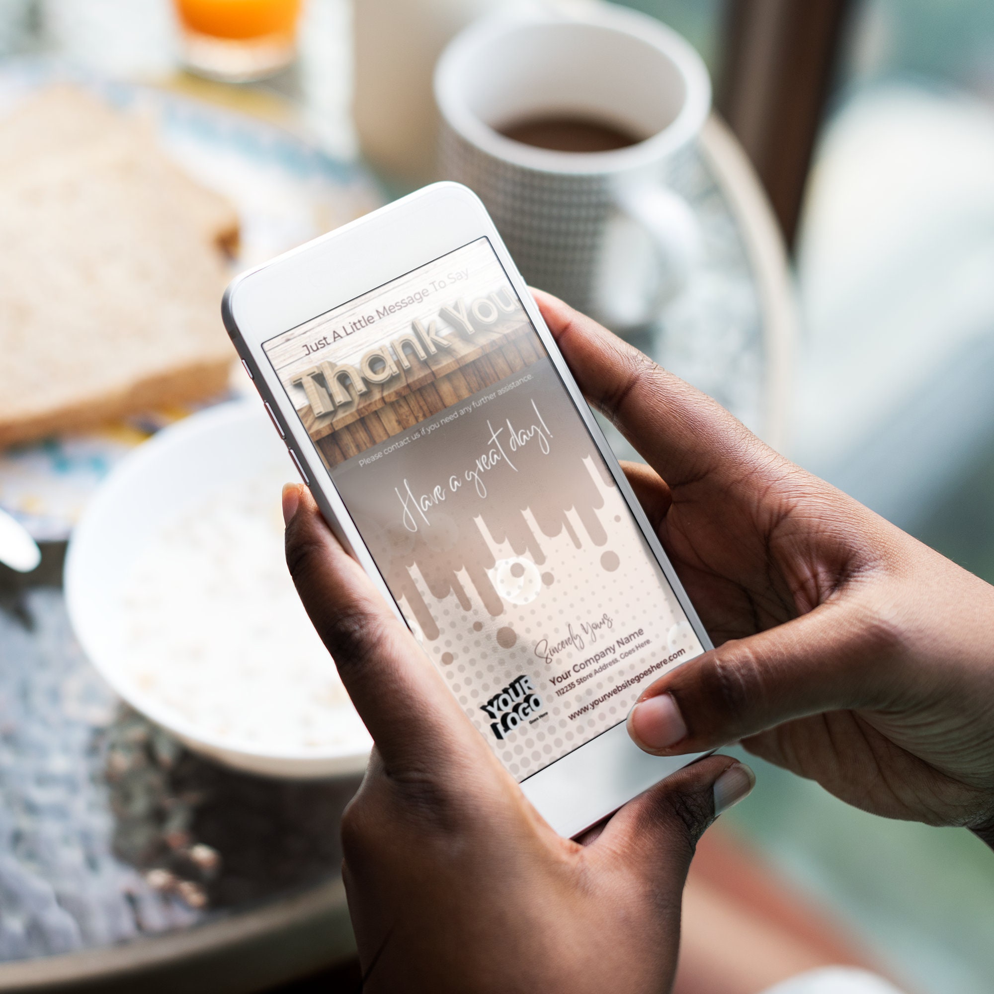 Animated Thank You Card Template Editable Digital Download, Simple ...